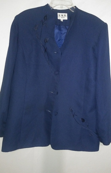 EMR | Jackets & Coats | Emr Suits 2 Lapis Embroidered Blazer Plus ...
